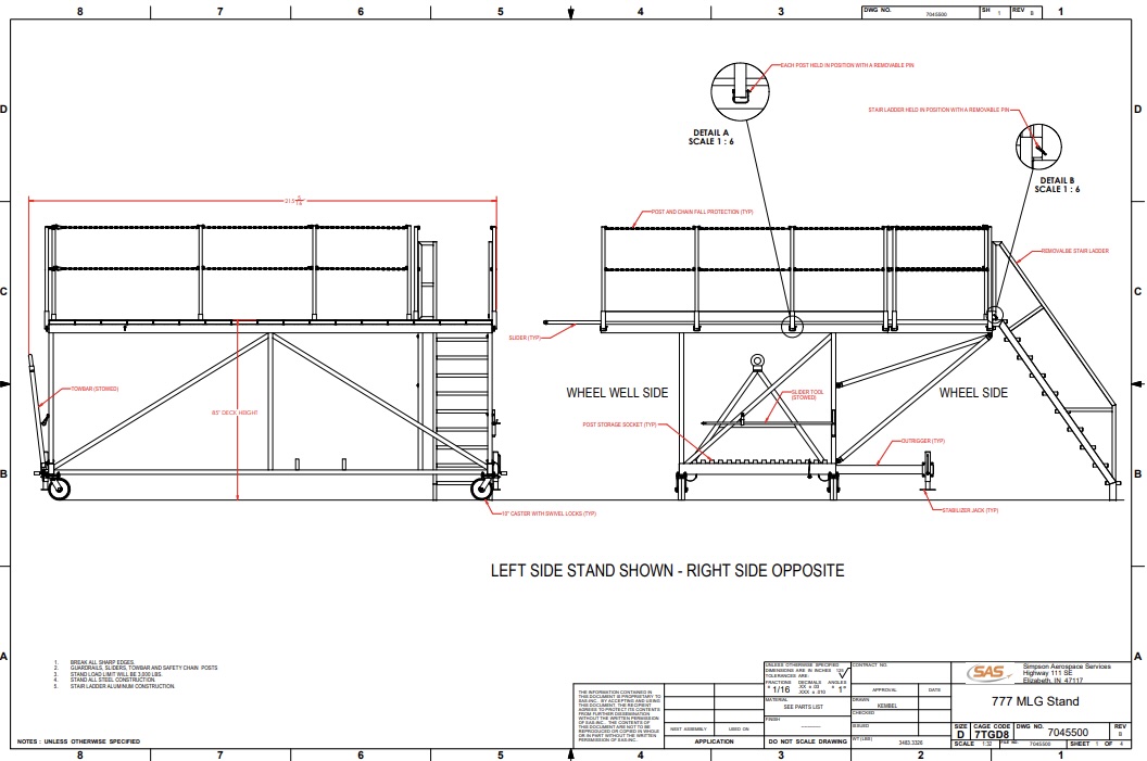 Main Landing Gear Access Stands - Simpson Aerospace Service